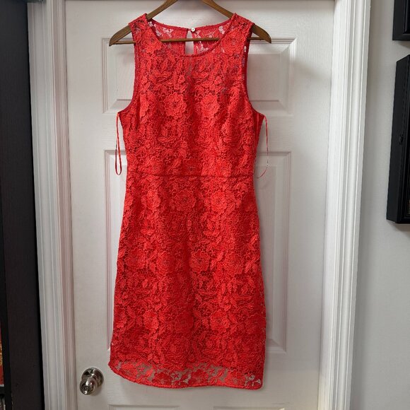 J. Crew | Dresses | J Crew Collection Style A882 Lace Sheath Poppy ...